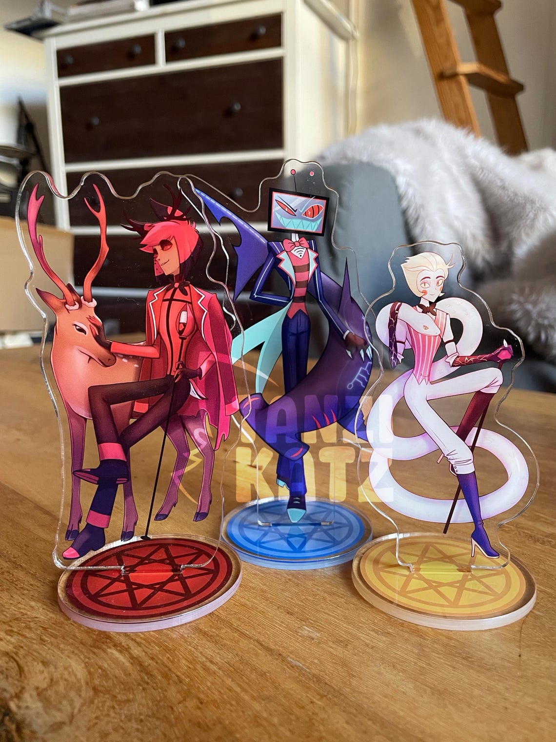 Alastor Vox Lucifer Acrylic Standee | Hazbin Hotel | Applemedia ...