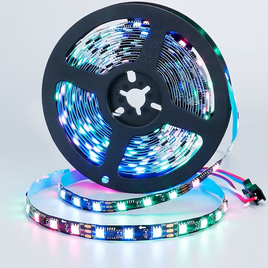 Dream Colour 12V WS2811 RGBIC LED Strip 20pixels/m Waterproof Kit 5M ...