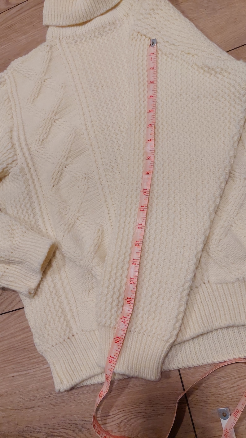 Vintage Eskimo Knitwear Sweater Nordic Ski, White Acrylic Fisherman ...