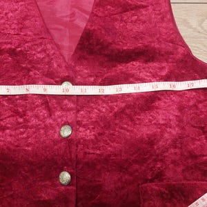 Vintage 90s Burgundy Red Velvet Velour Vest Top,retro V-neck Button up ...