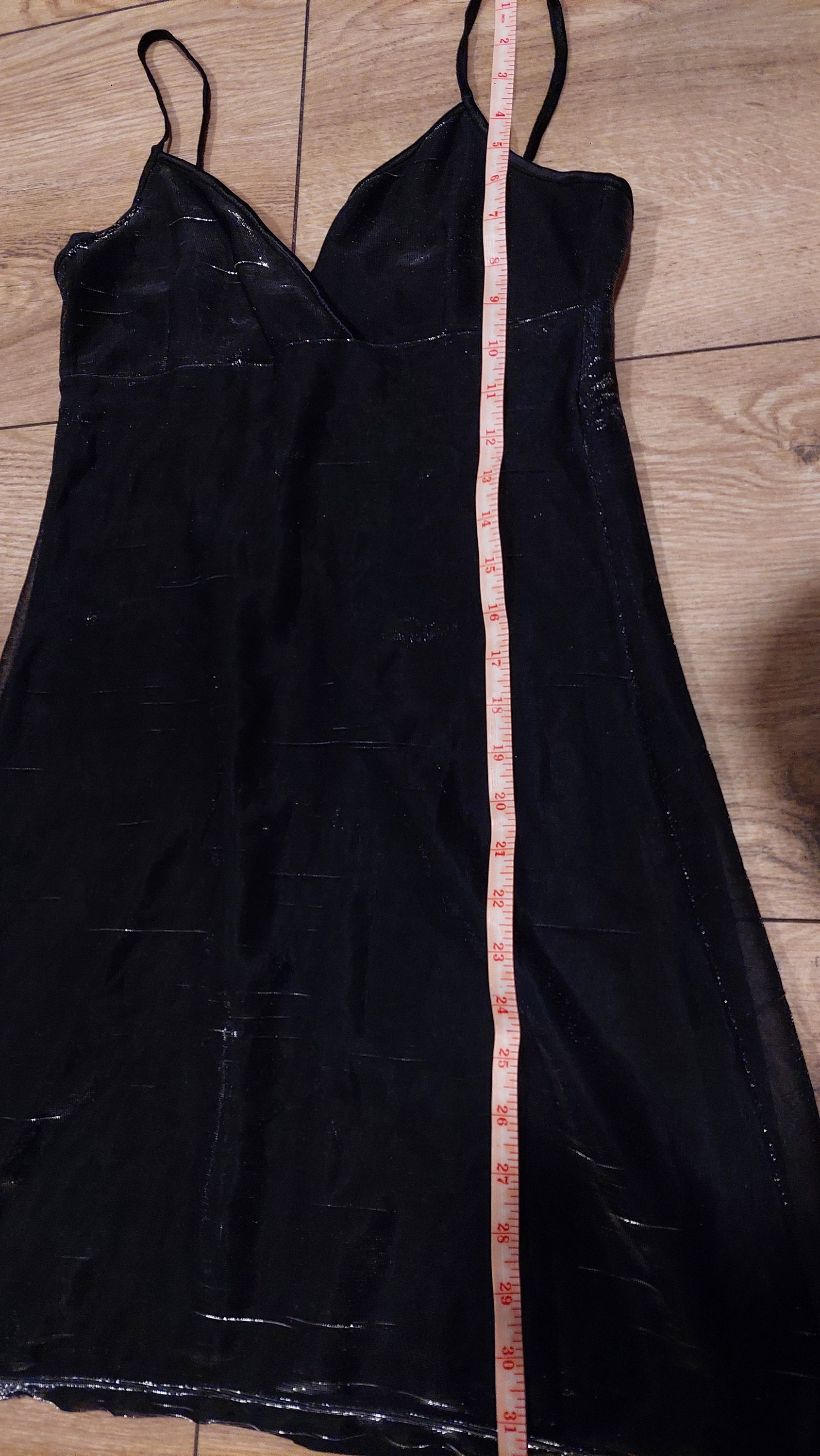 Vintage 90s Black Shiny Mini Party Dress, Shining Party Dress With ...