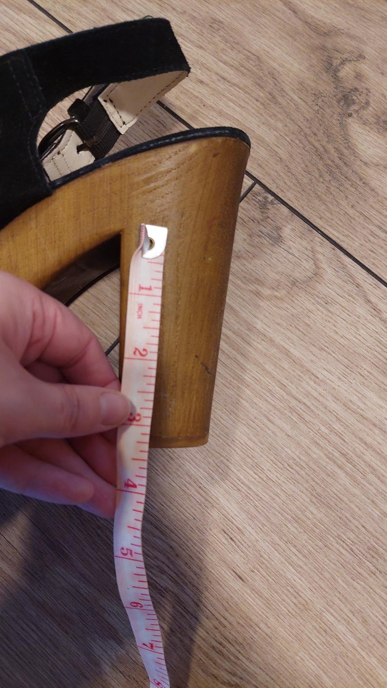 Vintage 00s Black Leather Wooden Clogs Boho Platform Heels Size EU 40 ...