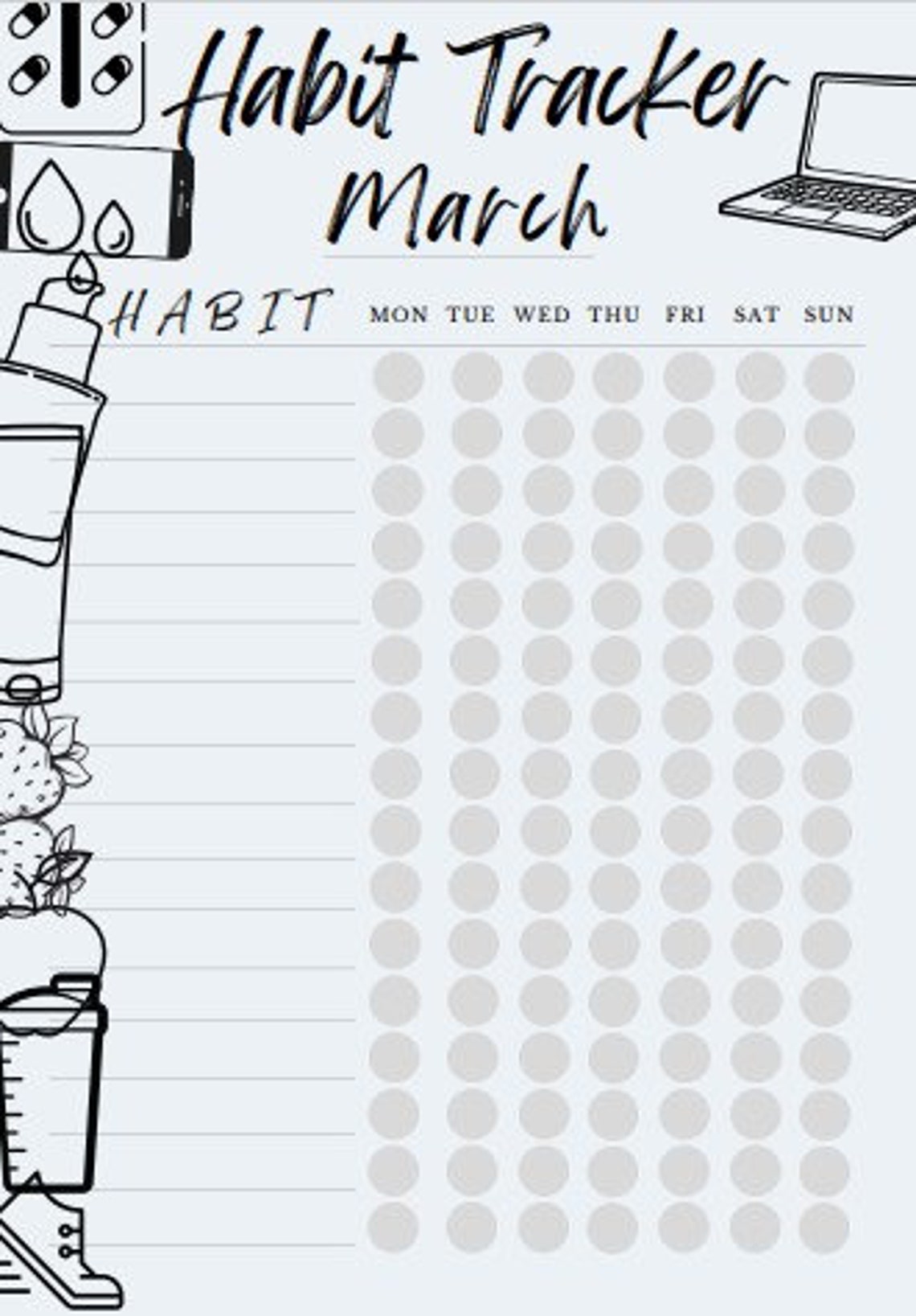 Monthly Habit Tracker, Health Tracker, Hobby Tracker Use for Any Kind ...