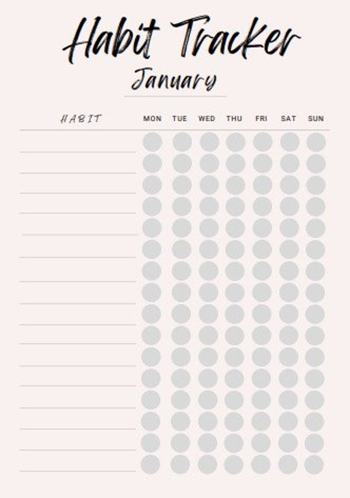 Monthly Habit Tracker, Health Tracker, Hobby Tracker Use for Any Kind ...