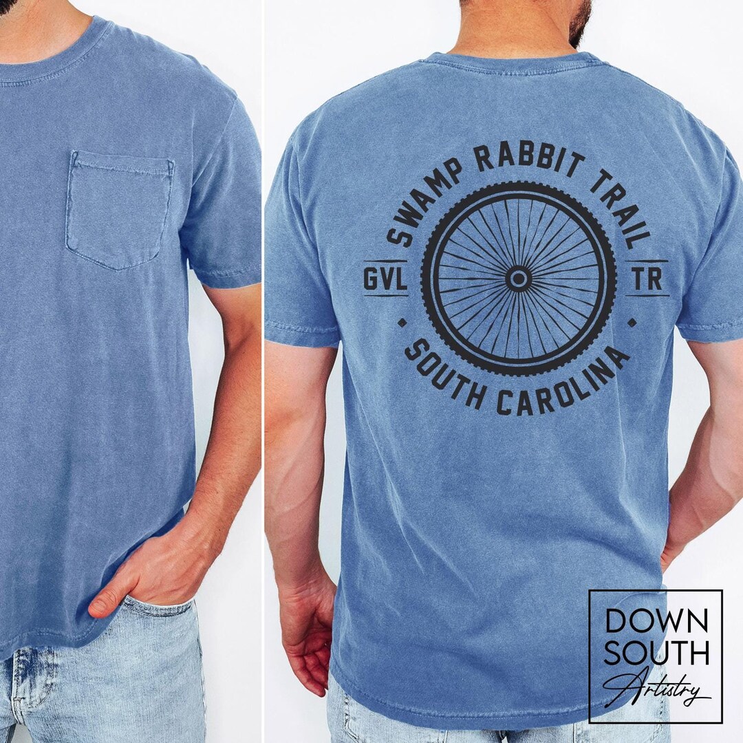 Swamp Rabbit Trail Bicycle Comfort Colors Pocket T-shirt, Greenville ...