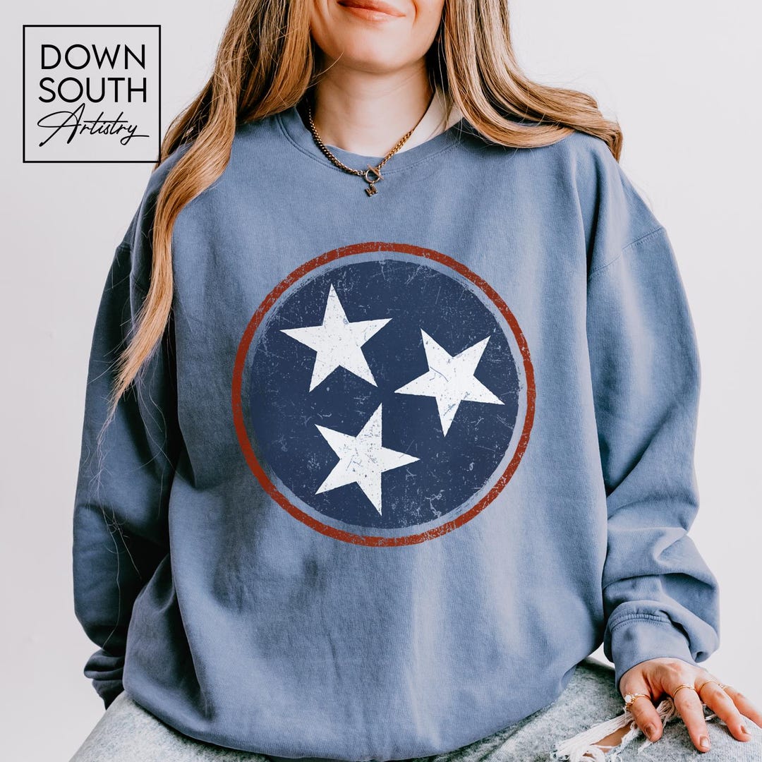 Vintage Style Tennessee State Flag Light-weight Comfort Colors ...