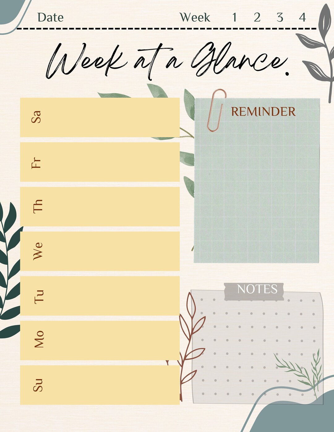 Weekly Planner Printable Agenda Tracker Scheduling Tracker - Etsy