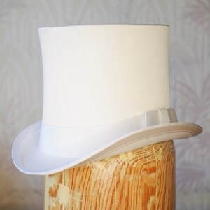 White Satin Top Hat / Wedding Top Hat / Elegant, Classic Headdress. - Etsy
