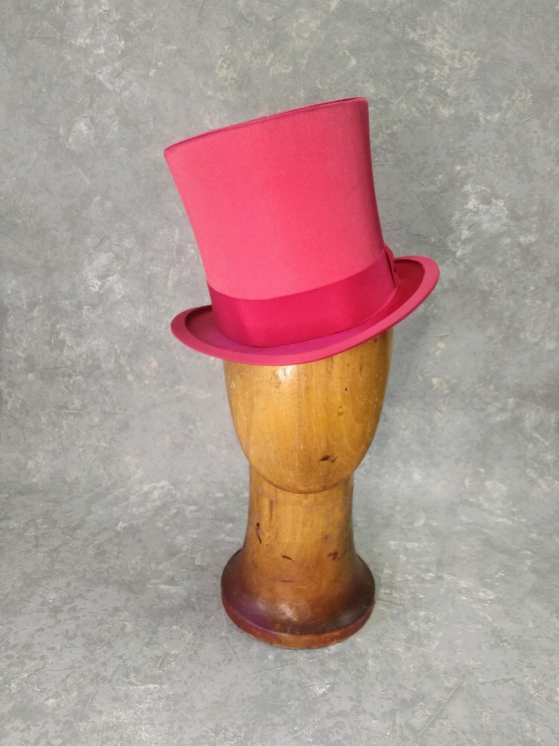 Pink Top Hat , Silk Top Hat, Edwardian Hat - Etsy