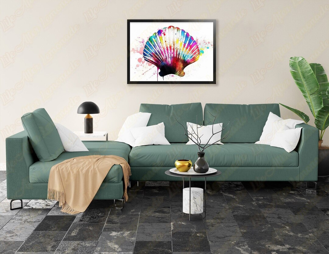 Colourful Scallop Shell Print Digital Download. Modern Printable Wall ...