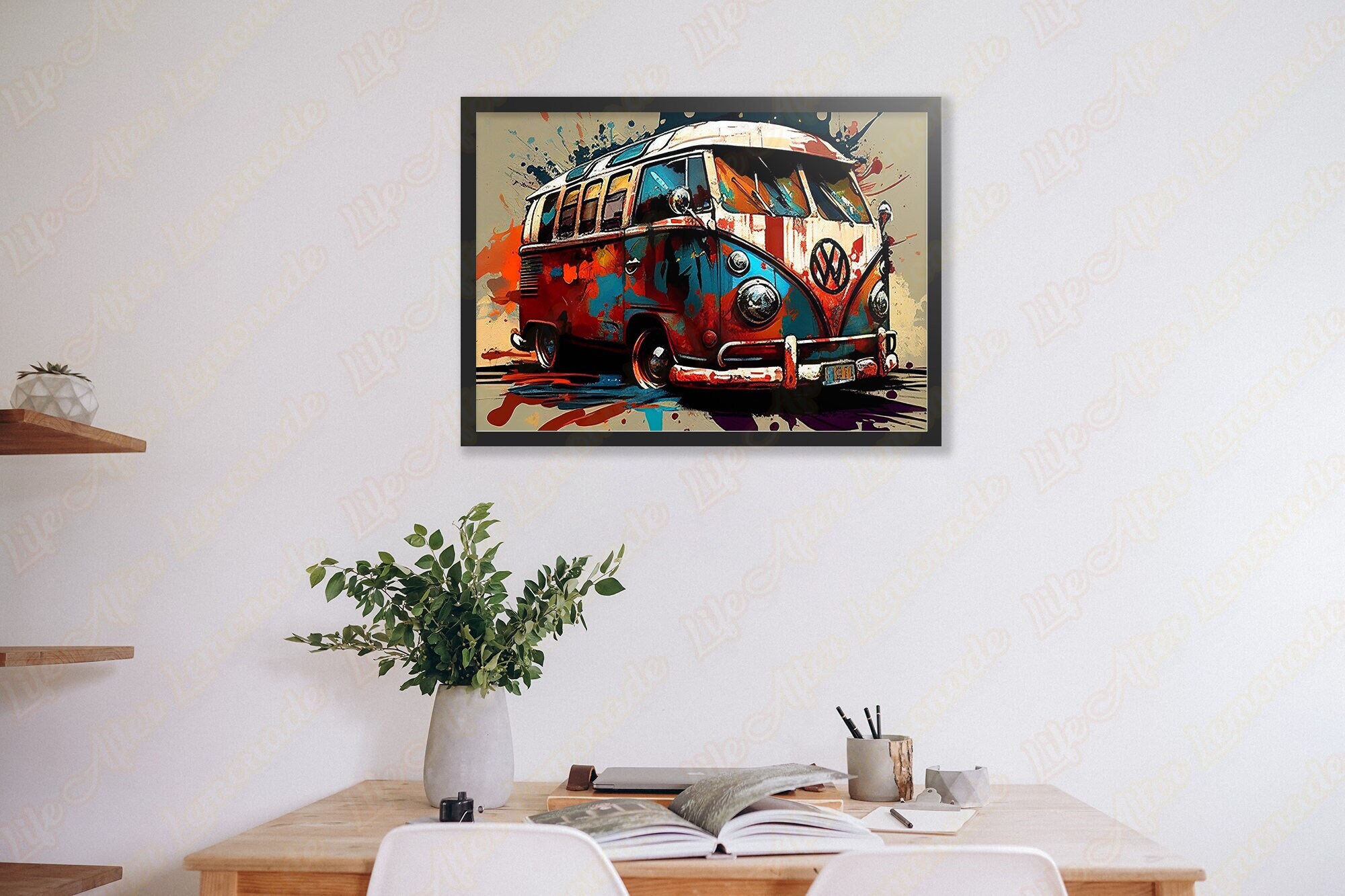 Graffiti Style VW Van Life Digital Art Download. Colourful Paint ...
