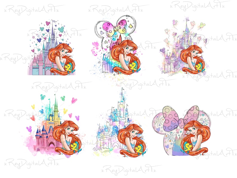 Princess Ariel Png Bundle, 8 Ariel Design, Ariel Birthday, Princess ...