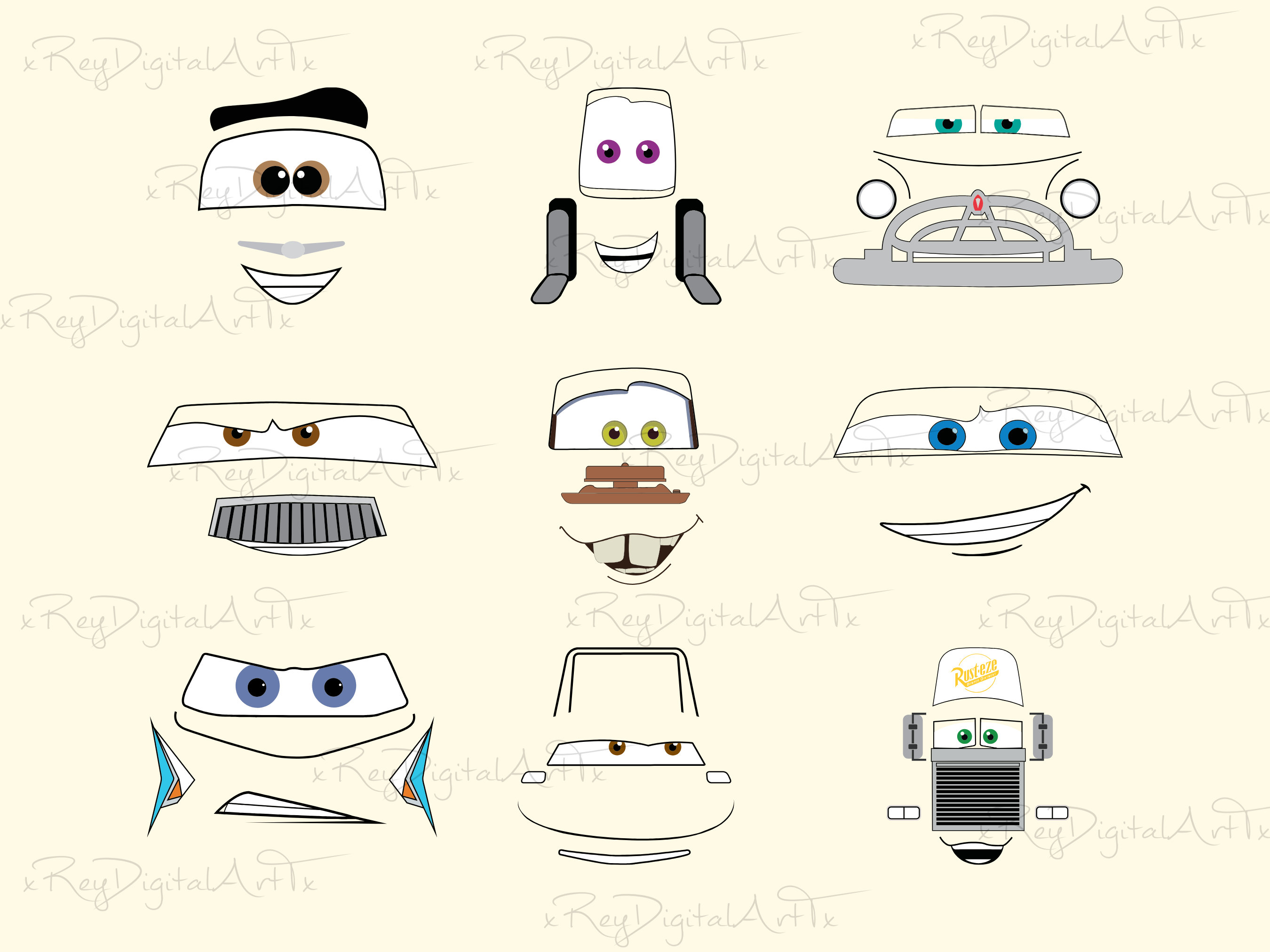 Cars Face Svg, Lightning Mcqueen Svg, Cars Svg Files for Cricut, Cars ...