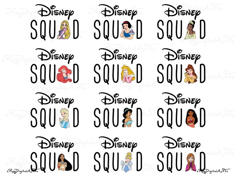 Family Squad Svg Bundle, Princess Squad Png Girls Trip Svg, Princess ...