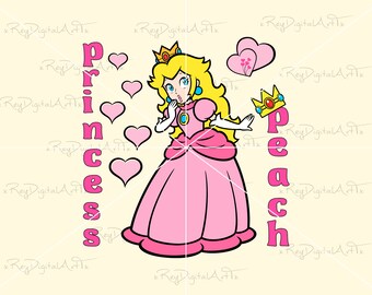 Princess Peach Png, Princess Svg, Princess Png, Peach Png, Gift for ...
