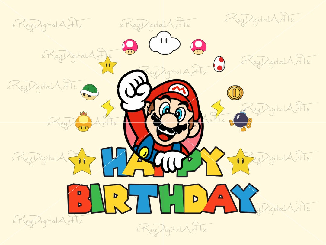 Super Mario Svg, Super Mario Birthday, Super Mario Happy Birthday ...