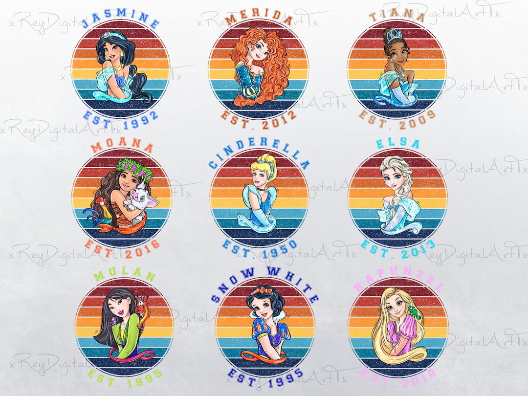 Vintage Princess Png Bundle, Princess Png, Retro Princess, Princess ...