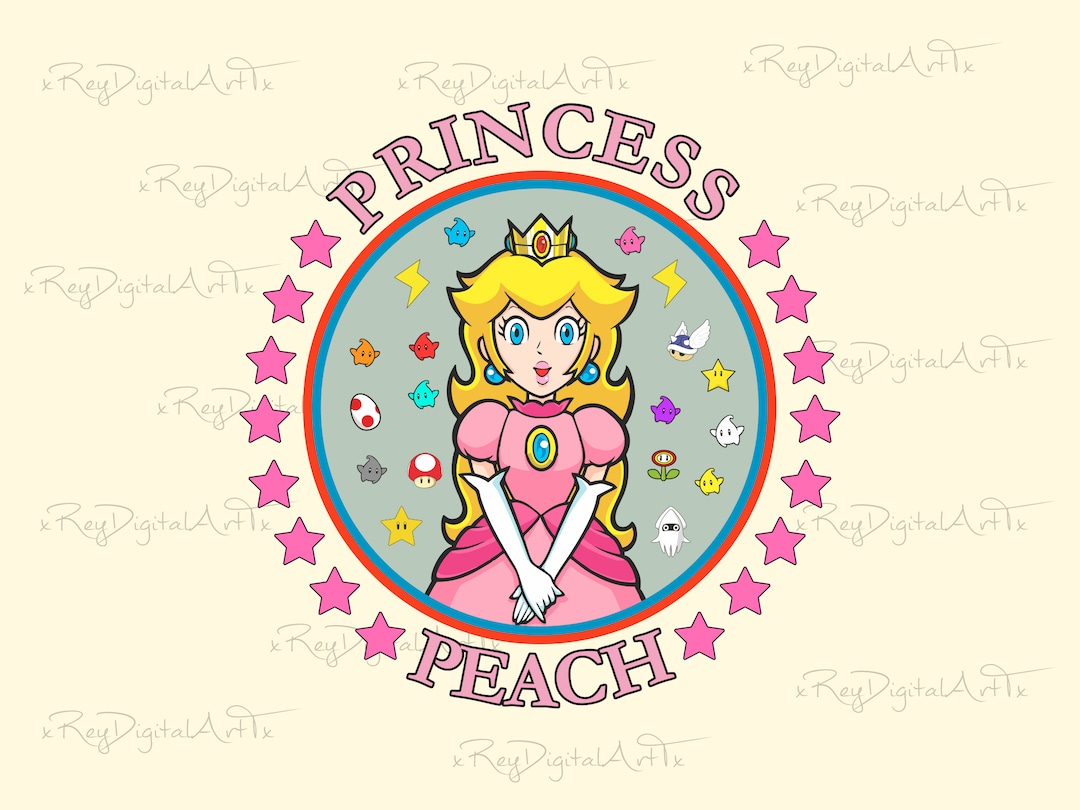 Princess Peach Svg, Princess Peach Png, Princess Peach Stars, Super ...