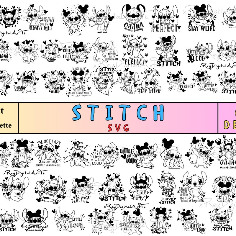 Stitch Silhouette Svg - Etsy