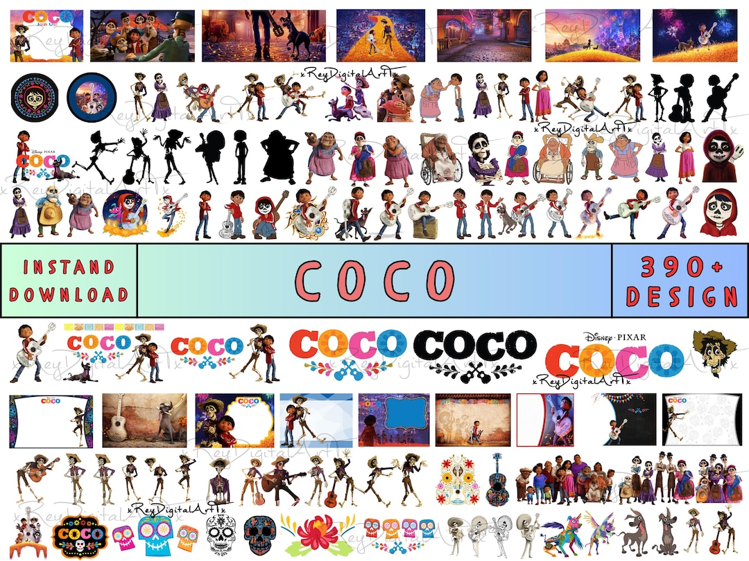Coco 390+ Png Files, Coco Clipart Bundle, Png Files Download, Coco ...