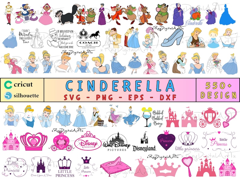 Cinderella Svg, Svg Files for Cricut, Layered Design, Vector Files ...