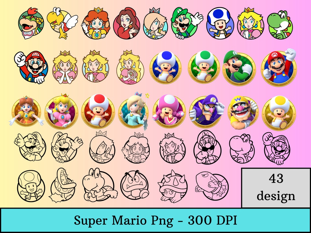 Super Mario Png, Super Mario Bundle Png, Mario Characters Png, Cut ...