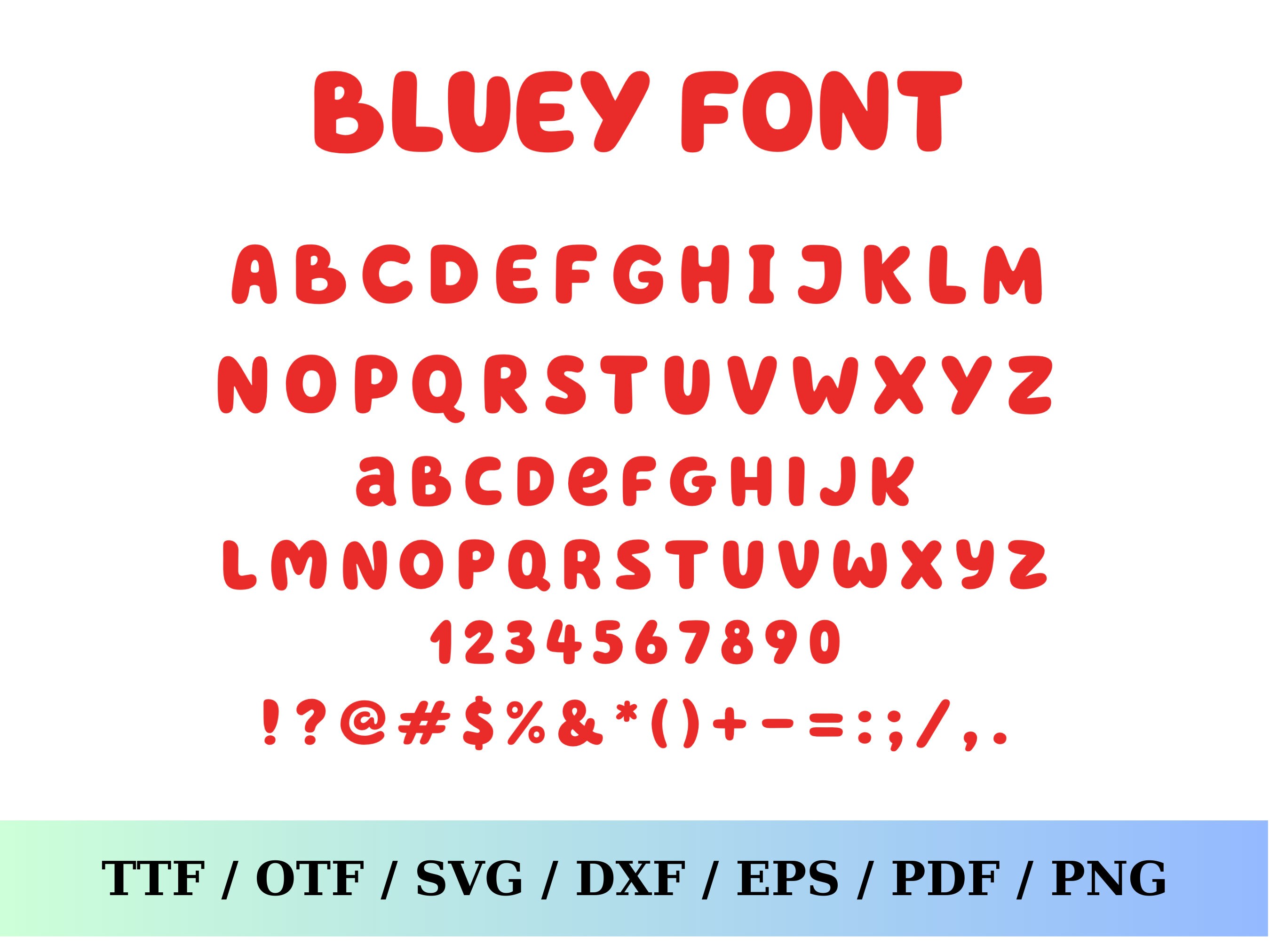 Bluey Font Svg 10 Different Color Font Font Alphabet - Etsy UK