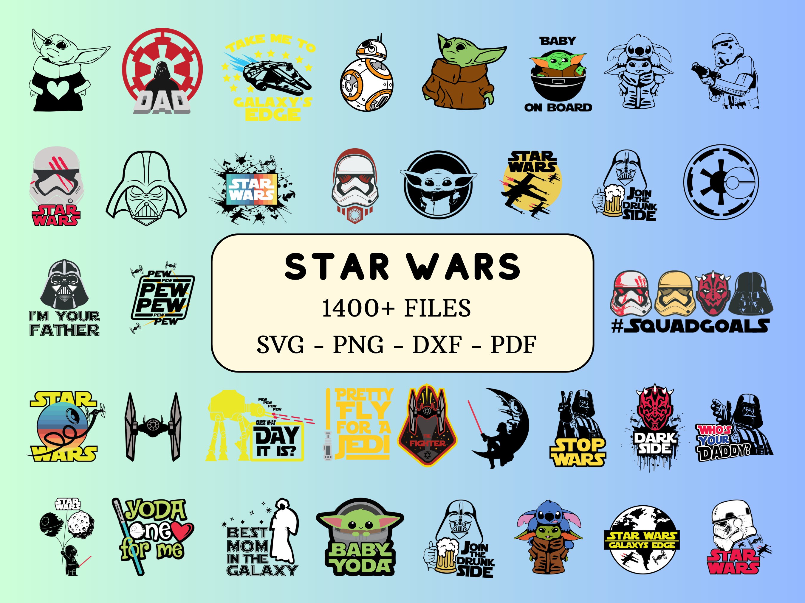 Star Wars Svg Bundle, Star Wars Cut Files, Svg Files for Cricut, Darth ...