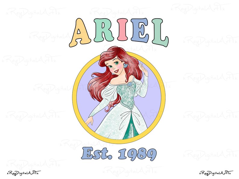 Watercolor Princess Png Bundle, Belle, Cinderella, Ariel, Moana, Elsa ...