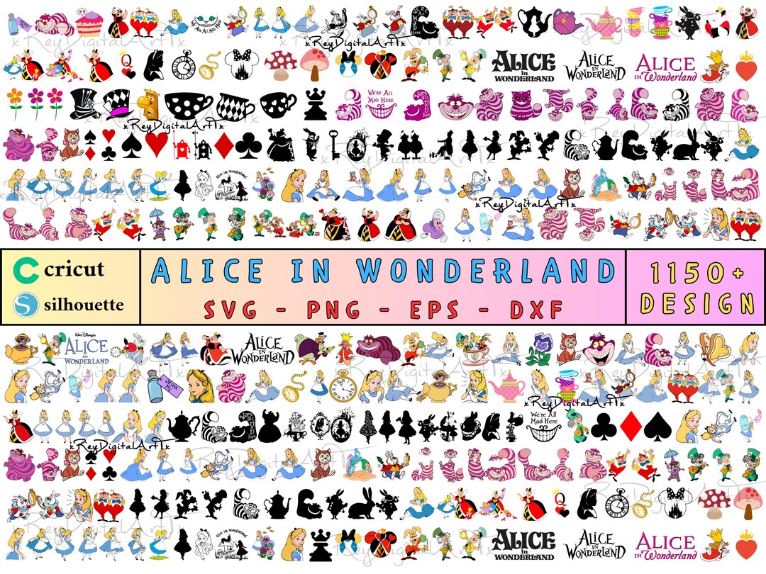 Alice in Wonderland Svg Bundle, Alice in Wonderland Clipart, Svg Files ...