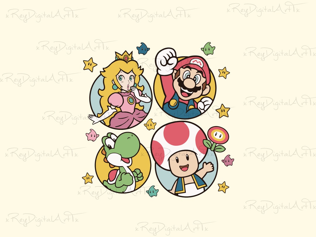 Super Mario Svg, Mario Svg Files, Princess Peach Svg, Design for Shirt ...