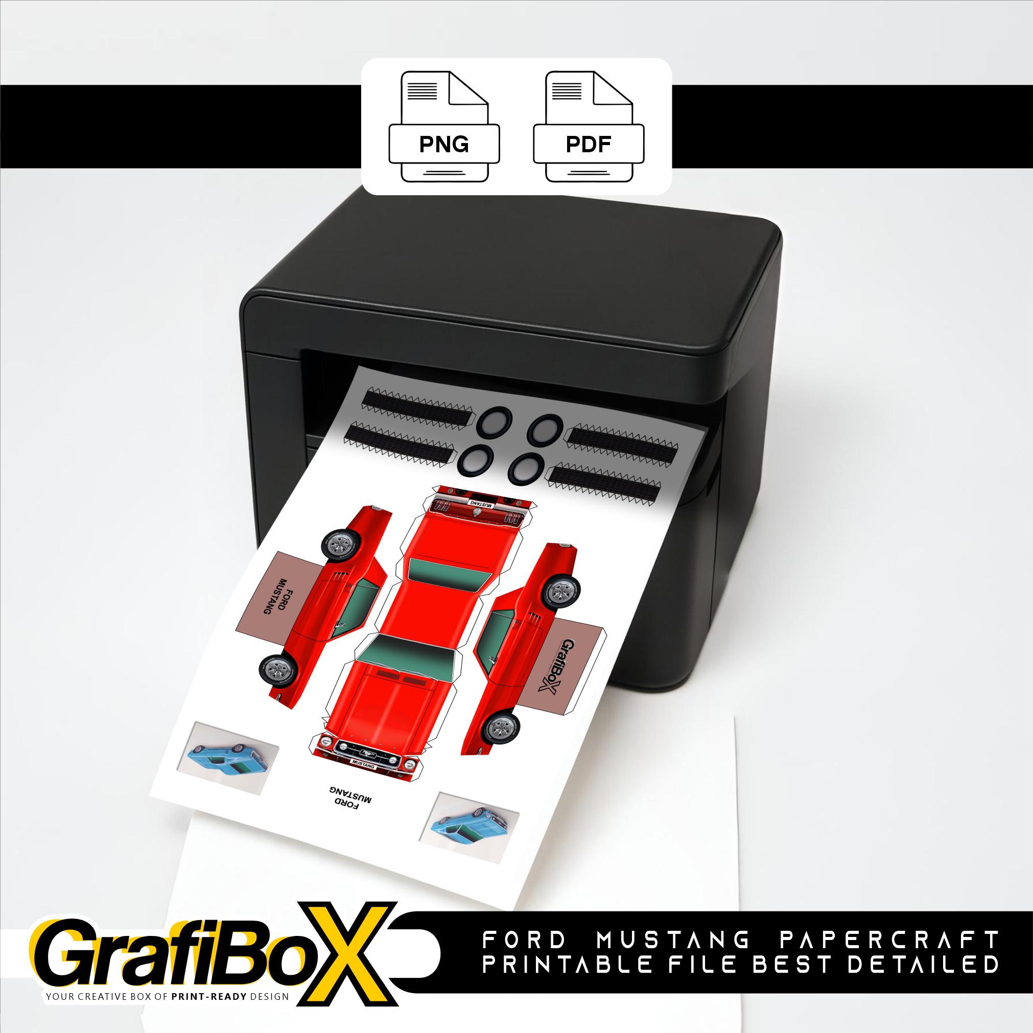 Ford Mustang Papercraft Model: Classic Car DIY Kit (PDF & PNG) - Etsy