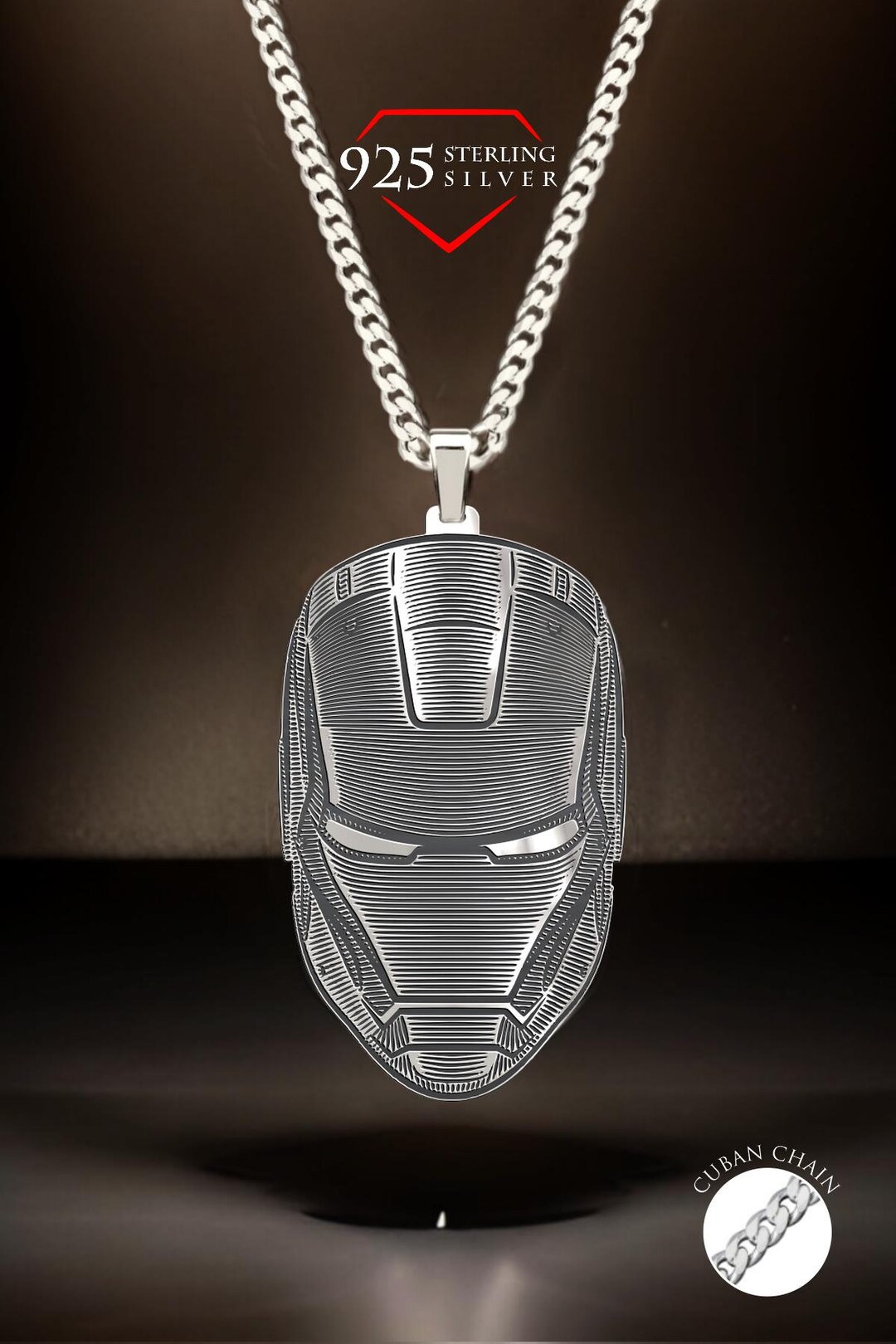 Iron Man Cuban Chain Necklace ~ Comic Book Necklace ~ Avengers Movie ...