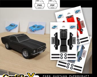 Ford Mustang Papercraft Model: Classic Car DIY Kit (PDF & PNG) - Etsy