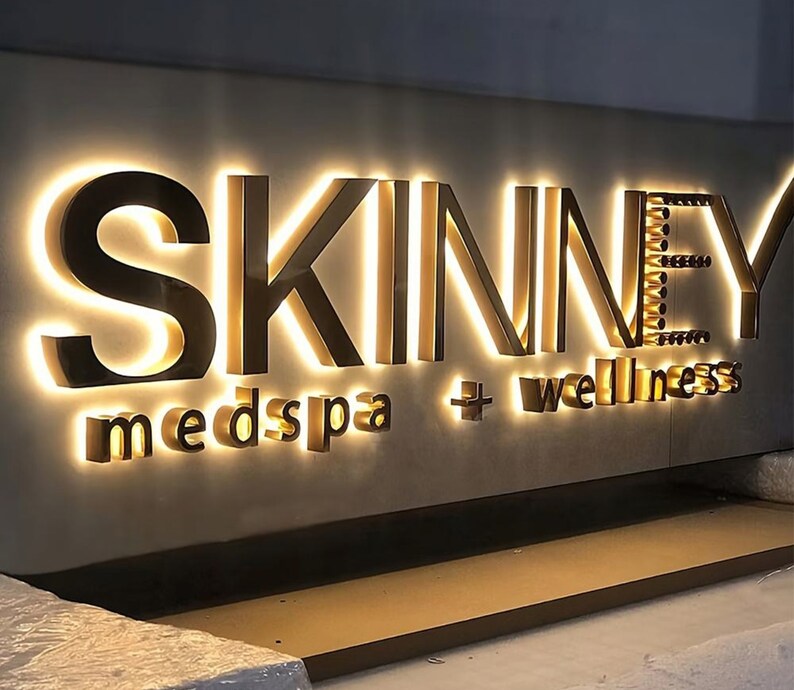 Custom Business Sign Backlit Metal Sign Customizable - Etsy