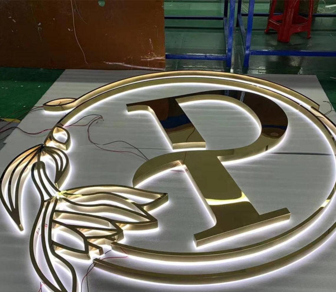 Custom Business Sign Backlit Metal Sign Customizable - Etsy