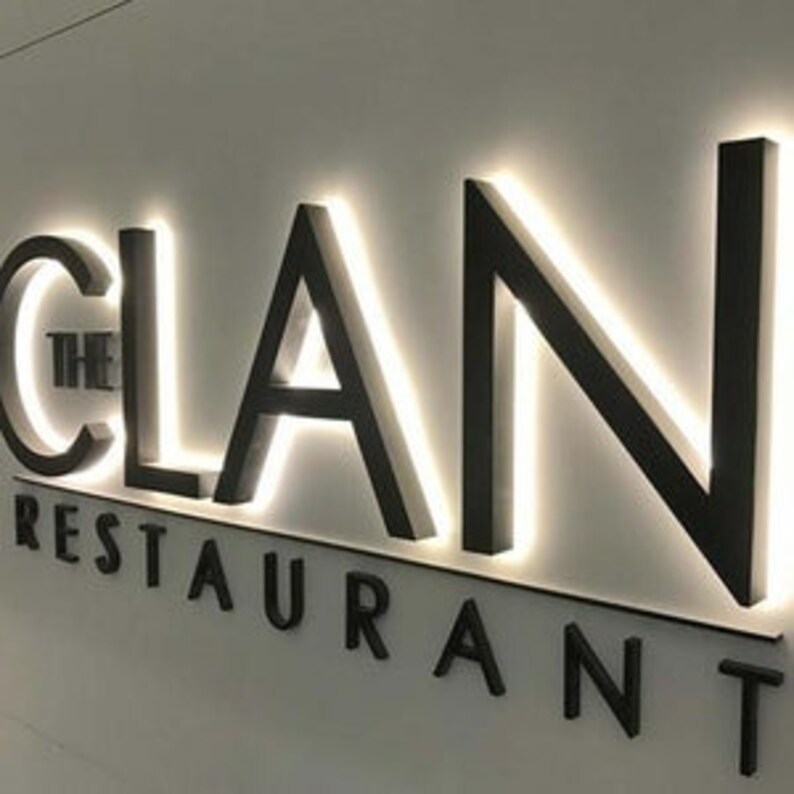 Custom Business Sign Backlit Metal Sign Customizable - Etsy