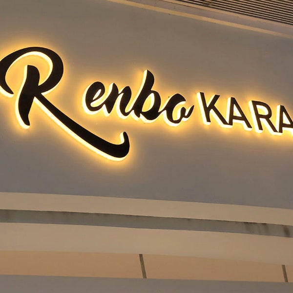 Stainless Steel Logo Sign Illuminated Logo Sign Backlit - Etsy