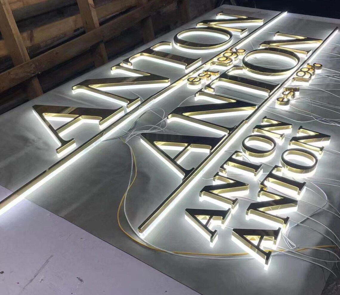 Custom Business Sign Backlit Metal Sign Customizable - Etsy