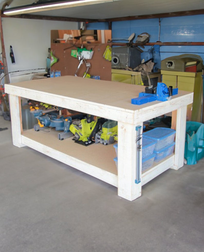 Simple Garage Large Workbench Plans DIY Workstation Table - Etsy Australia