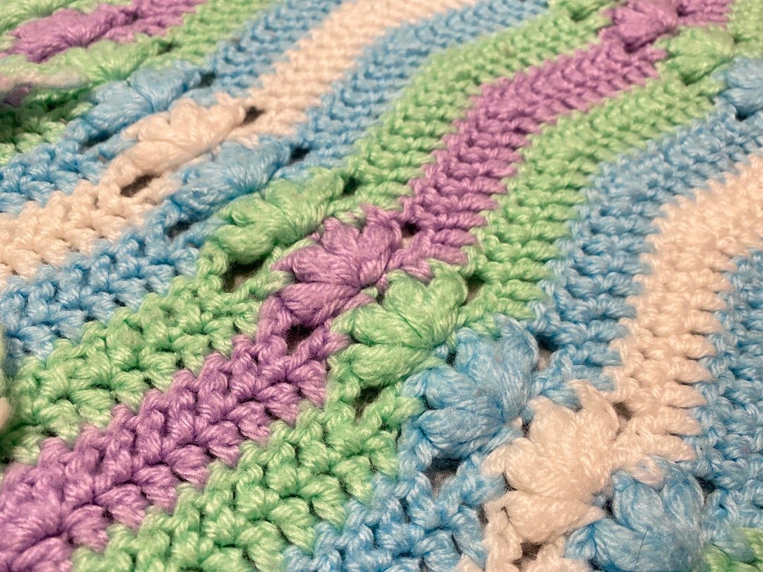 Sweet Vintage Pastel Afghan - Etsy