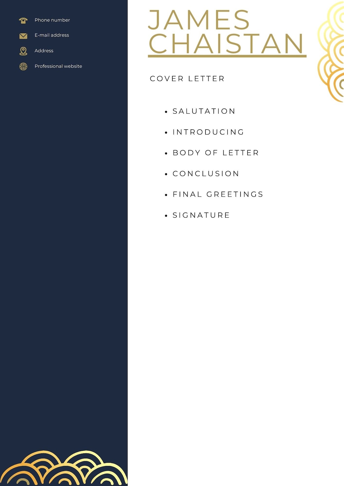 Creative Pdf CV Template With Photo "modern Goldblue", Modern Two-page ...