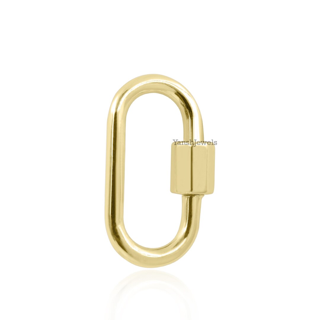 14K Yellow Gold 25mm Jewelry Connector Carabiner Lock Jewelry - Etsy
