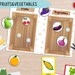 Fruits and Vegetables Flashcards & Sorting Activity, Toddler Matching ...