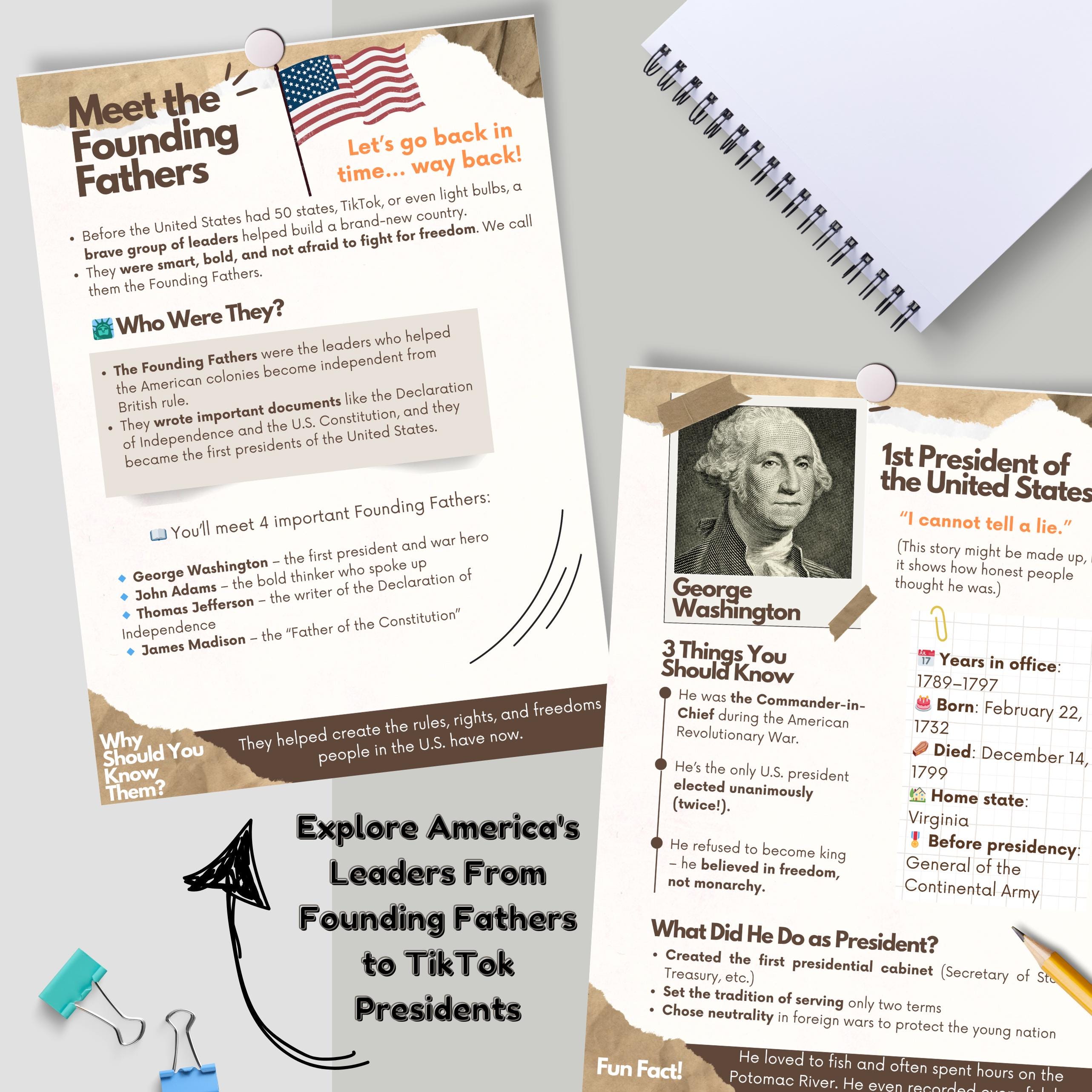 US Presidents Unit Study for Kids | Founding Fathers, Early Leaders and ...