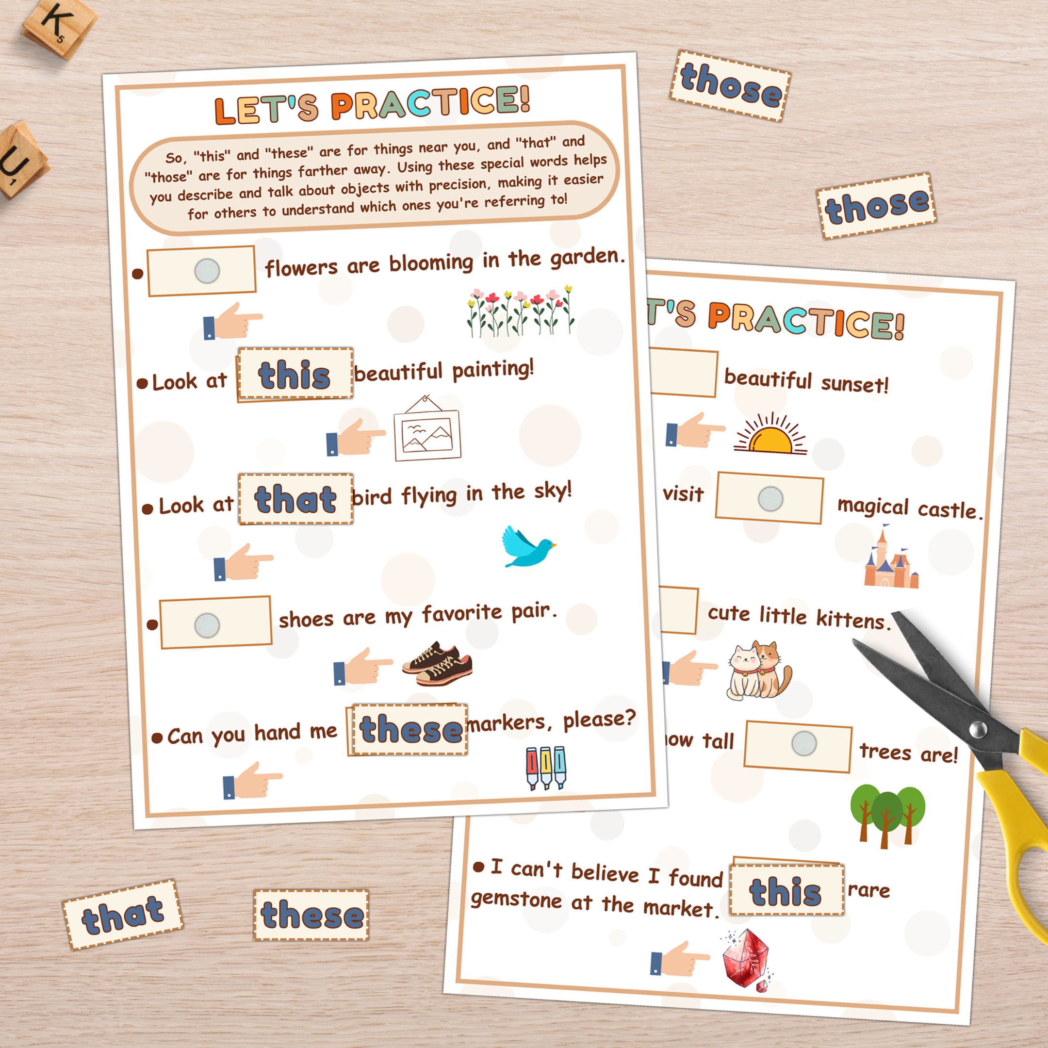 Demonstrative Pronouns Grammar Activity: This That These Those ...