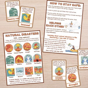 Natural Disasters Learning Kit: Weather Science Flashcards, Montessori ...