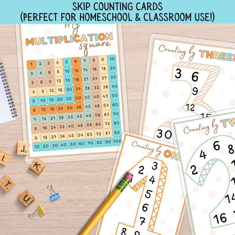 Skip Counting Multiplication Chart: Homeschool Math Printable (PDF ...