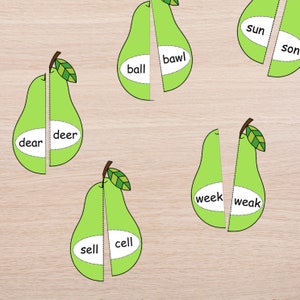 Homophones Matching Activity for Kids, Early Reading & Writing ...