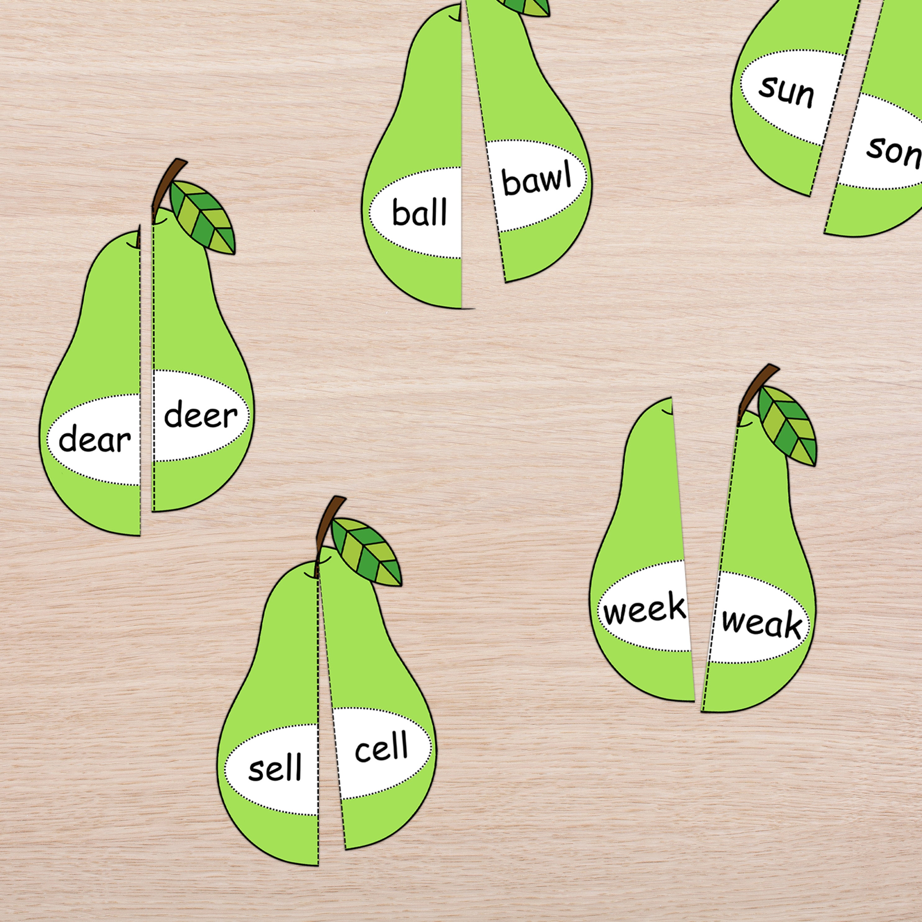 Homophones Matching Activity for Kids, Early Reading & Writing ...
